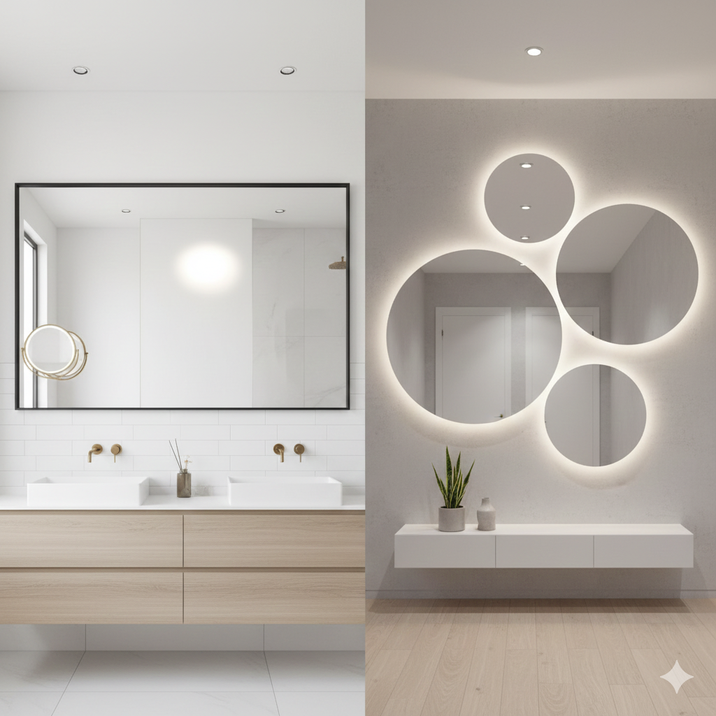 Best Plane Mirror Styles for Bathrooms & Hallways - Berwyn Shower & Glass